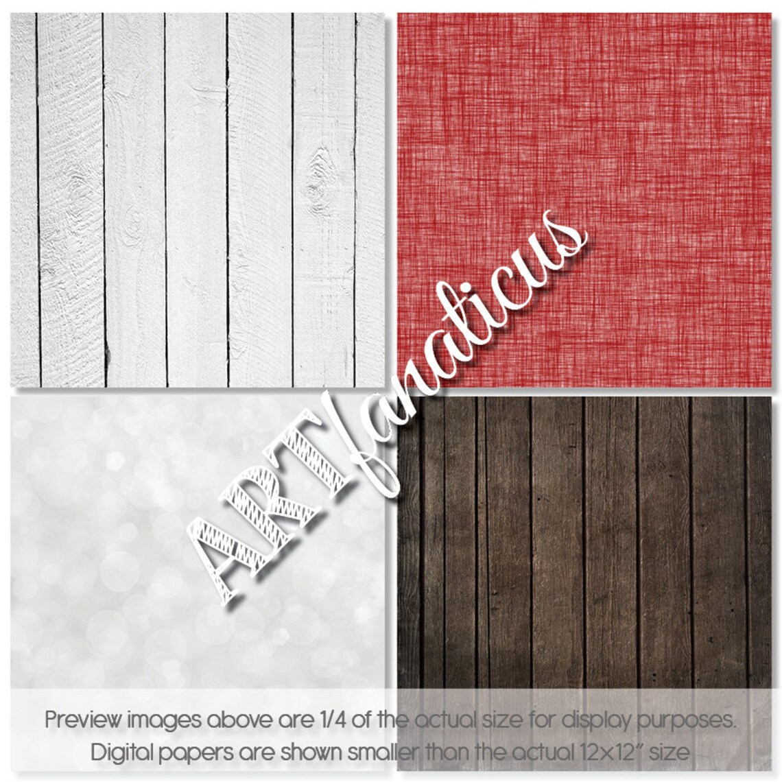 Christmas Digital Paper "christmas Textures" Wood, Burlap, Linen ...