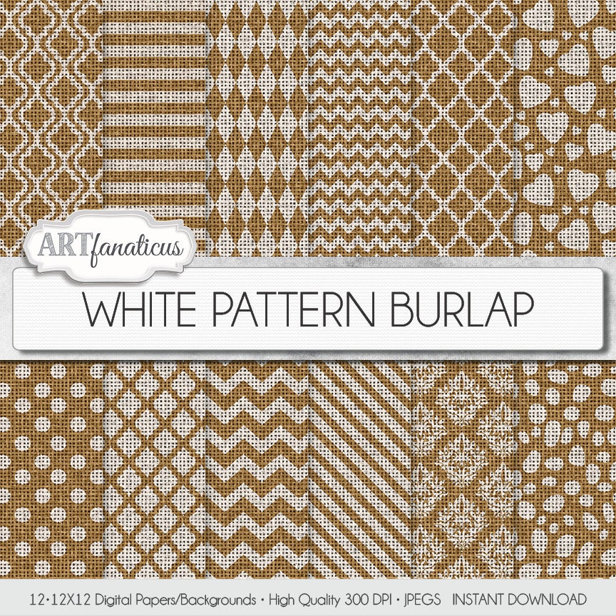 Burlap Digital Papers "white PATTERN Burlap" Realistic Burlap Paper ...