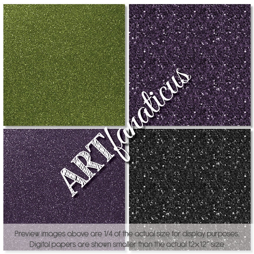 Halloween Glitter Digital Papers "halloween Glitter" Sparkling Paper ...