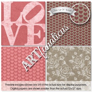 Digital Canvas Papers canvas IN Love Canvas Texture With Hearts, Roses ...