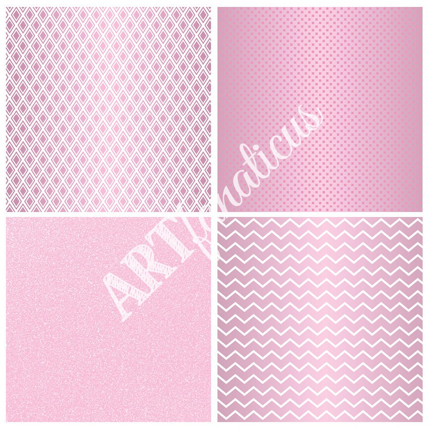 Pink Metallic Digital Papers pink Shine Pink - Etsy