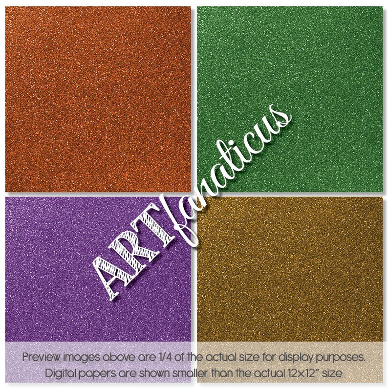 Halloween Glitter Digital Papers "halloween Glitter" Sparkling Paper ...