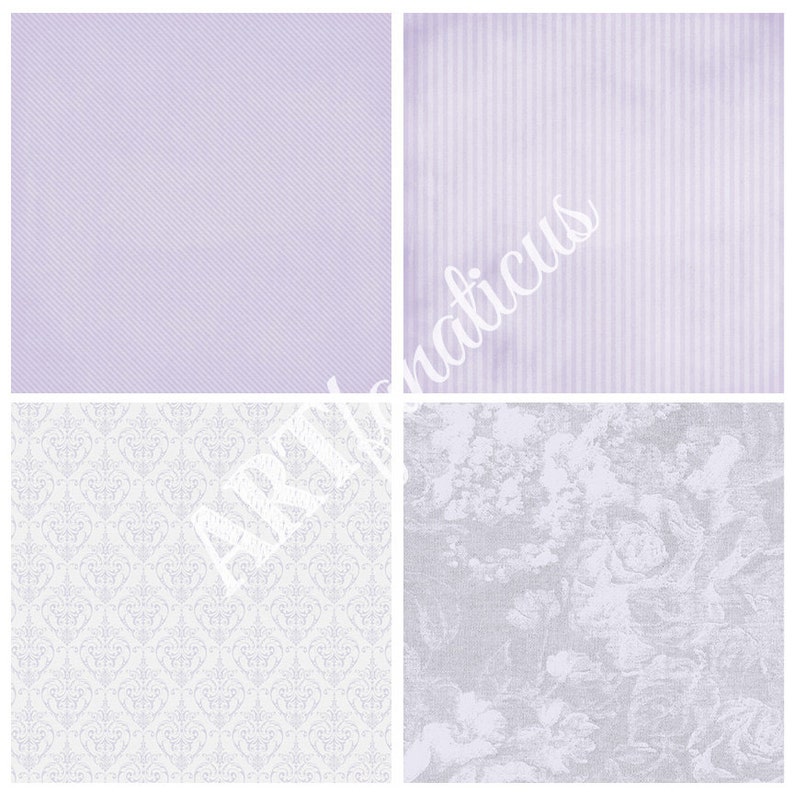 Wedding Digital Papers "lavender Romance" Lilac, Purple, Grunge, Lace ...
