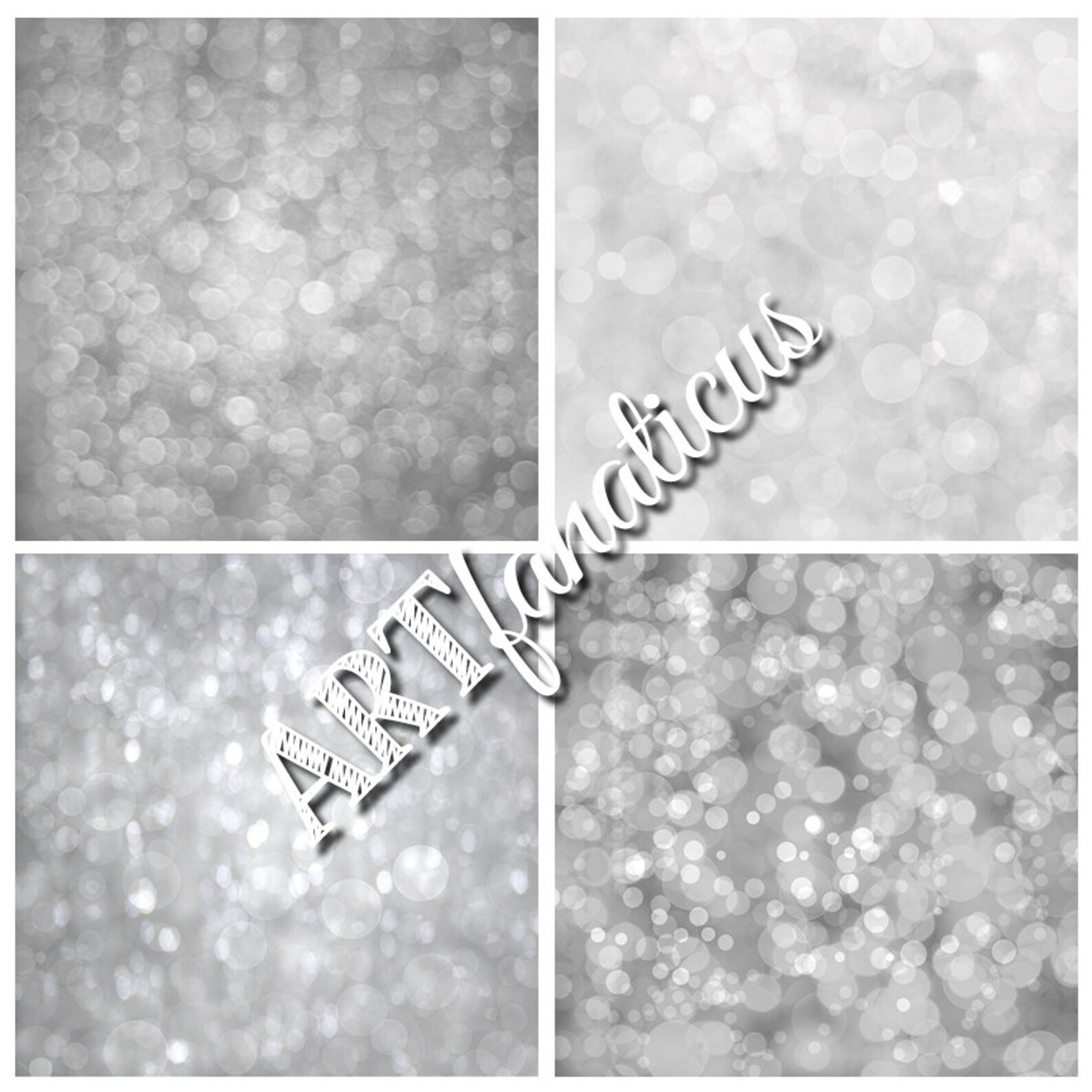 Silver Bokeh Papers "silver BOKEH & Glitter" Bokeh Overlay, Silver ...