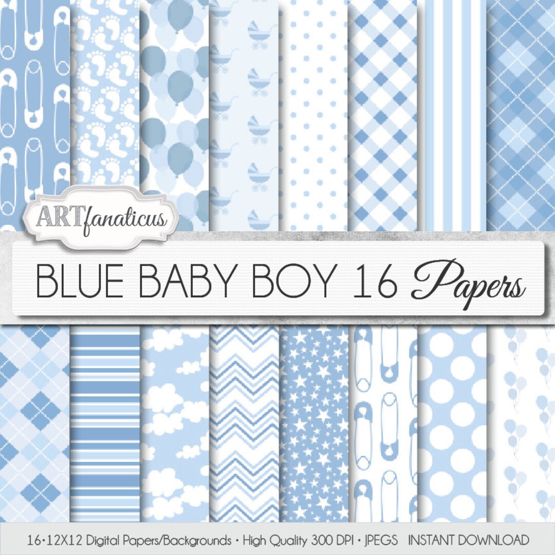 Baby Boy Papers "blue BABY Boy" White and Blue Background, Blue ...