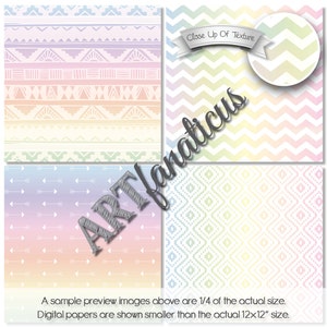 Pastel Digital Paper "tribal Pastel" Digital Paper Tribal Patterns in ...