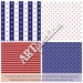 Red White and Blue 16 Digital Papers stars & - Etsy