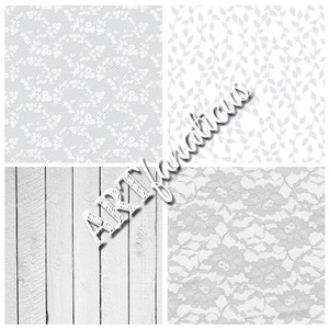 White Wedding Digital Papers "silver WHITE Wedding" 16 White Wedding ...