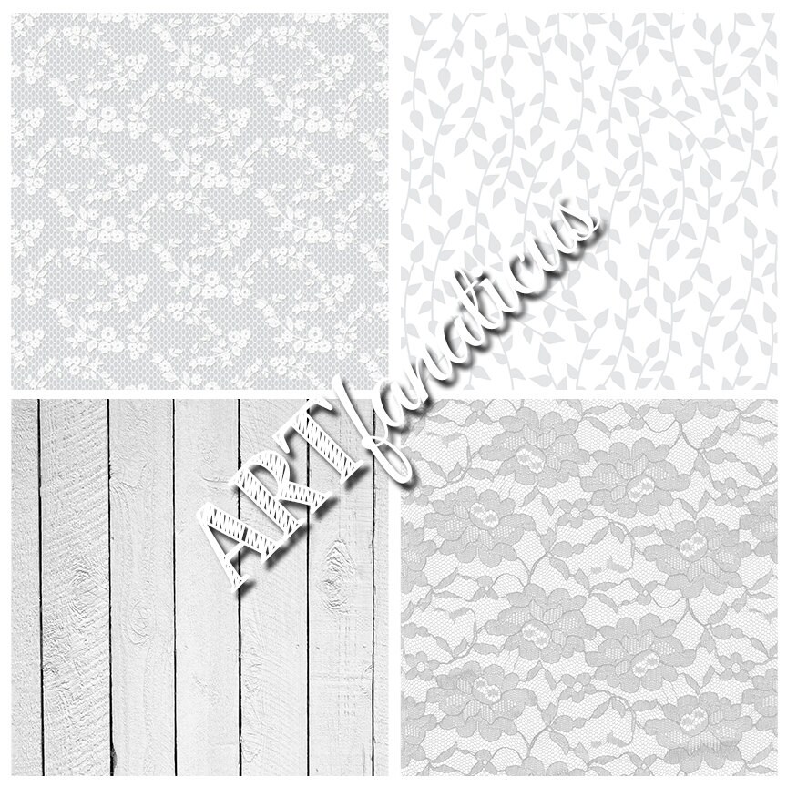 White Wedding Digital Papers "silver WHITE Wedding" 16 White Wedding ...