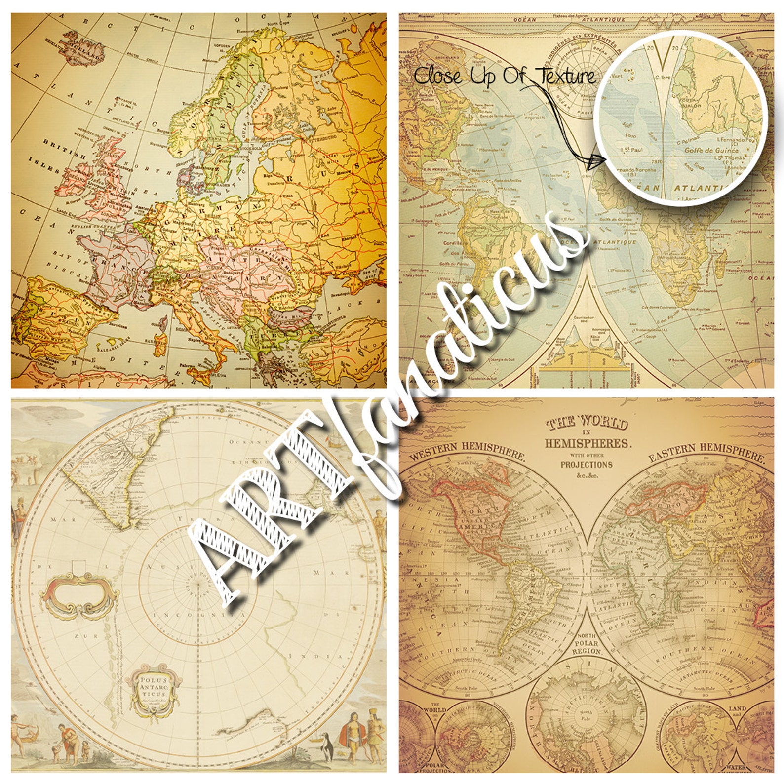 Vintage Maps Digital Paper, "vintage Maps" Travel,antique Maps, Old ...