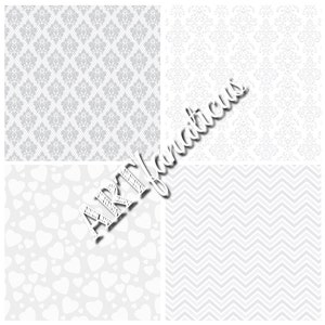 White Wedding Digital Papers "silver WHITE Wedding" 16 White Wedding ...