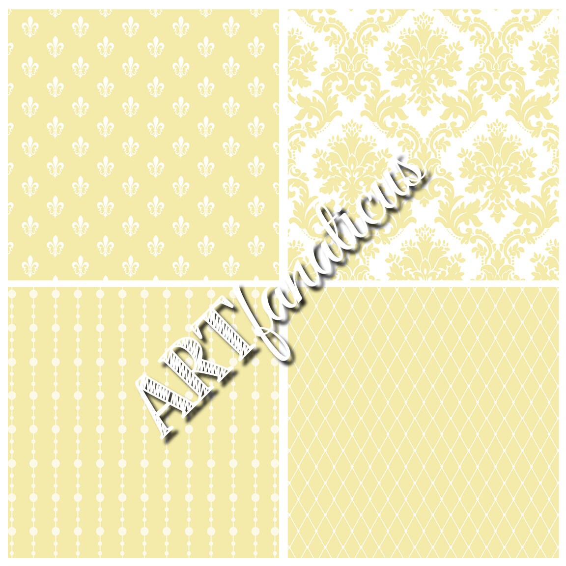 Damask Digital Papers gray & YELLOW Damask - Etsy