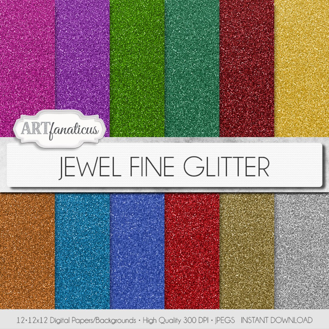 Glitter Digital Papers "jewel FINE Glitter" Sparkling Gem Colors of Red ...