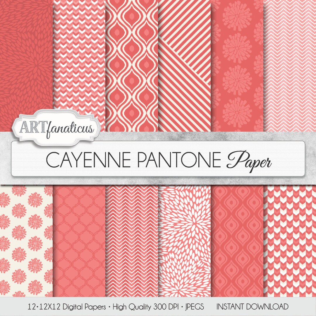 Cayenne Digital Papers "cayenne Pantone" Spring Color Weddings ...