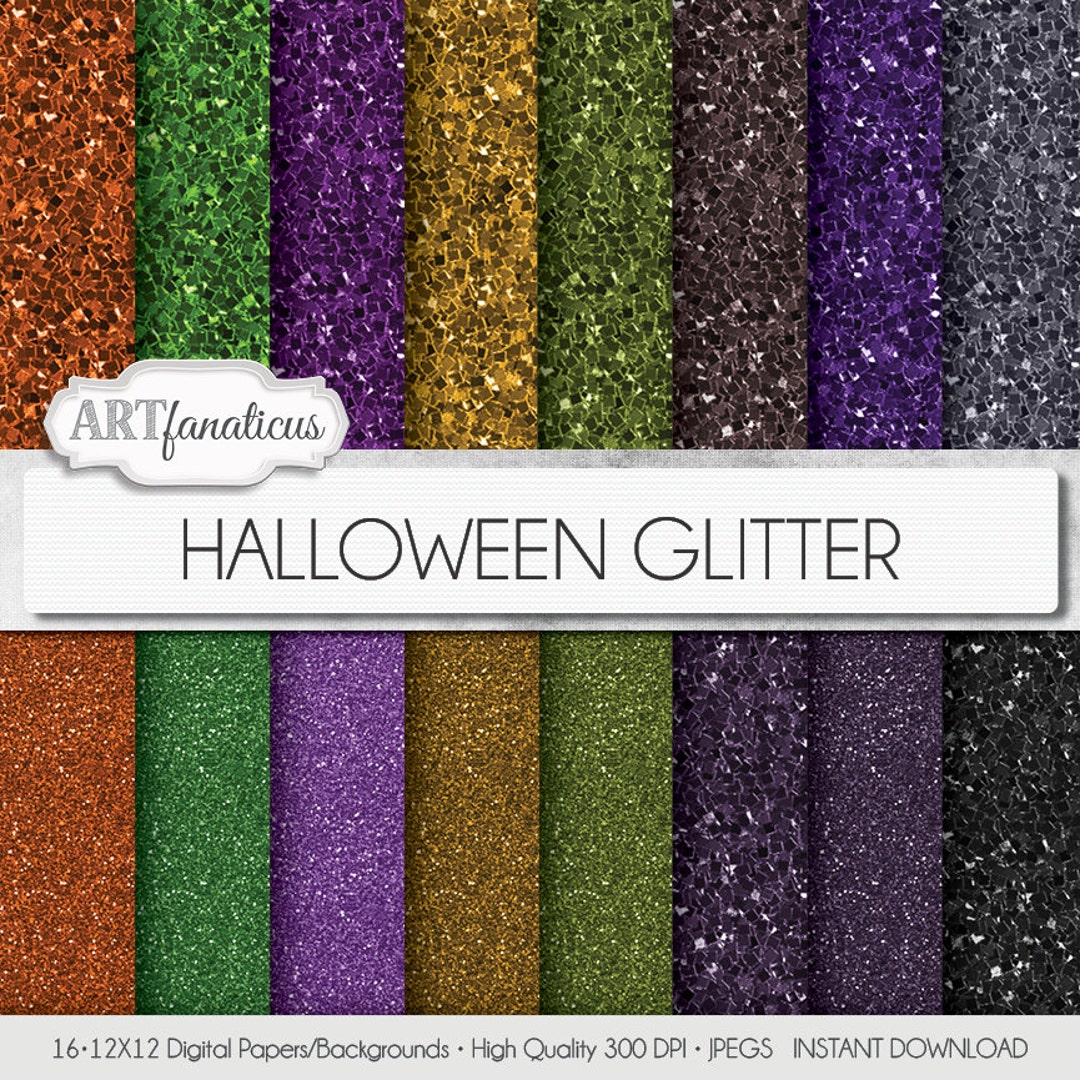 Halloween Glitter Digital Papers "halloween Glitter" Sparkling Paper ...