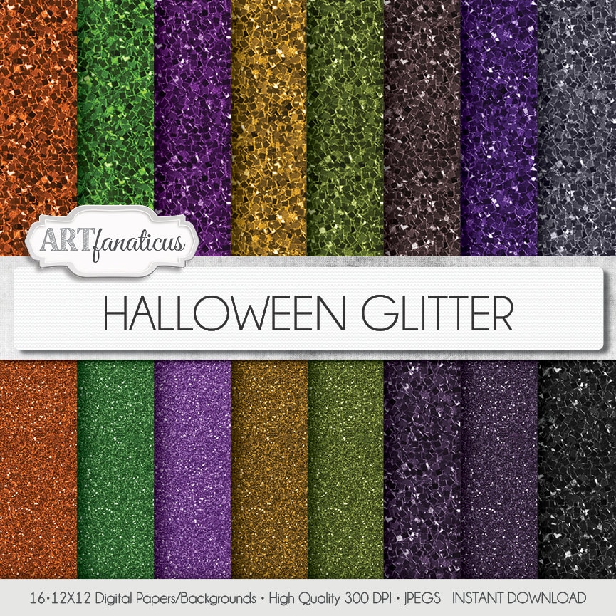 Halloween Glitter Digital Papers halloween Glitter Sparkling Paper ...