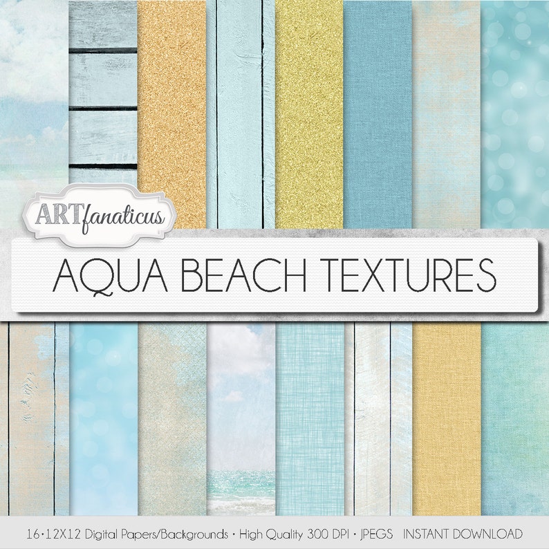 Digital Beach Papers "aqua BEACH Textures" Sandy Beach, Sand Texture ...