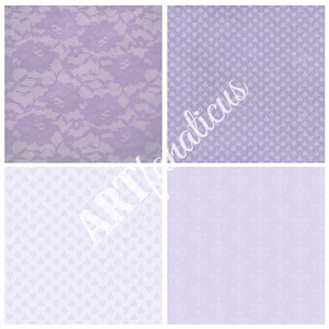 Wedding Digital Papers "lavender Romance" Lilac, Purple, Grunge, Lace ...