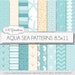 Beach Digital Papers aqua SEA Patterns Teal - Etsy