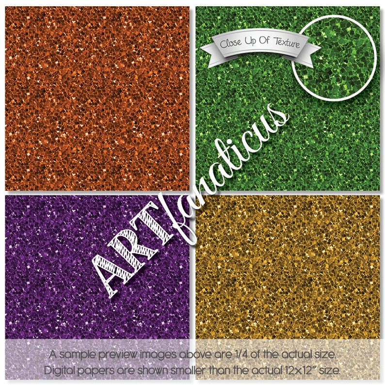 Halloween Glitter Digital Papers "halloween Glitter" Sparkling Paper ...