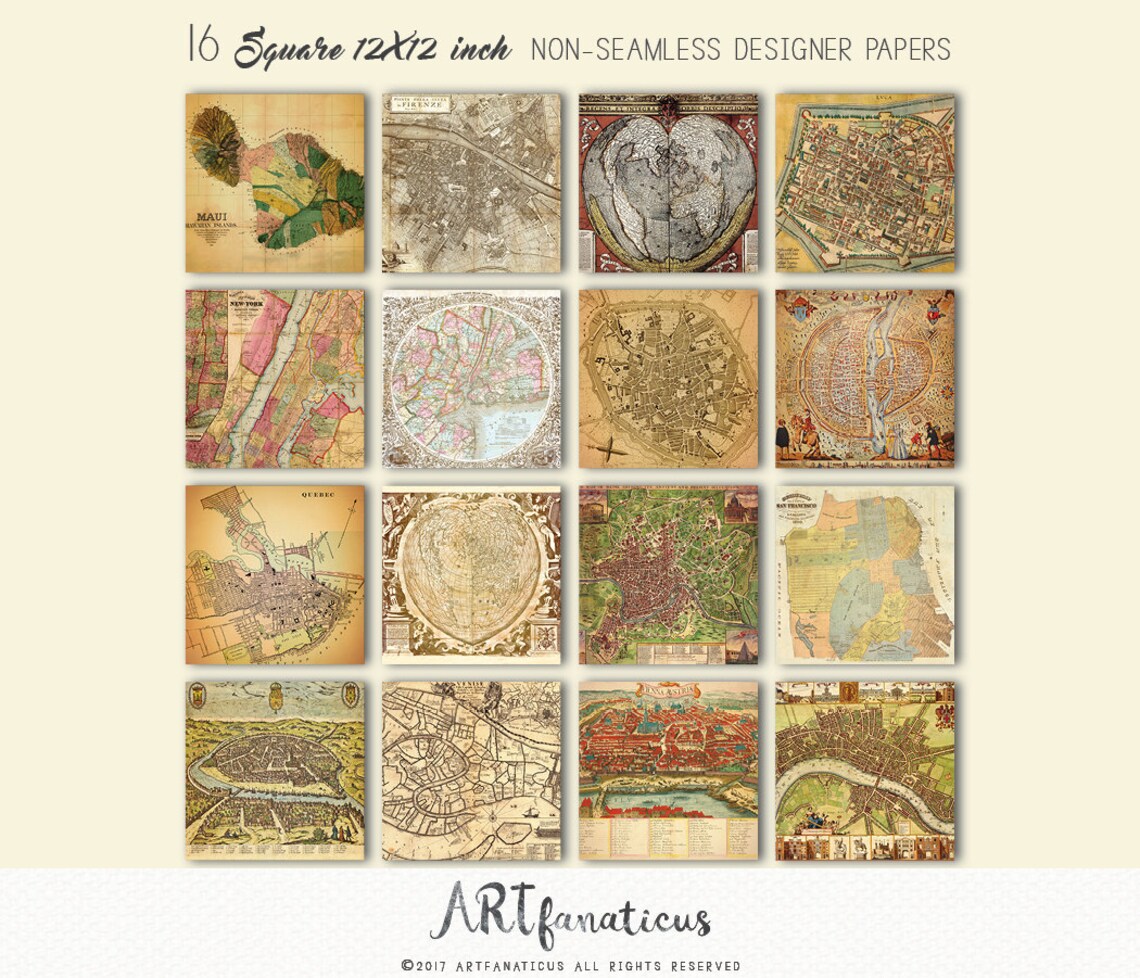 Old World Maps romantic City Maps of the World Globe, Ancient Maps for ...