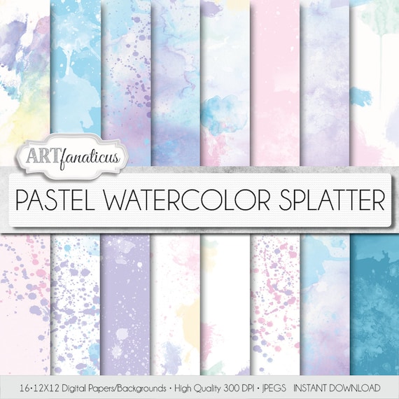 Watercolor Papers pastel WATERCOLOR Splatter - Etsy