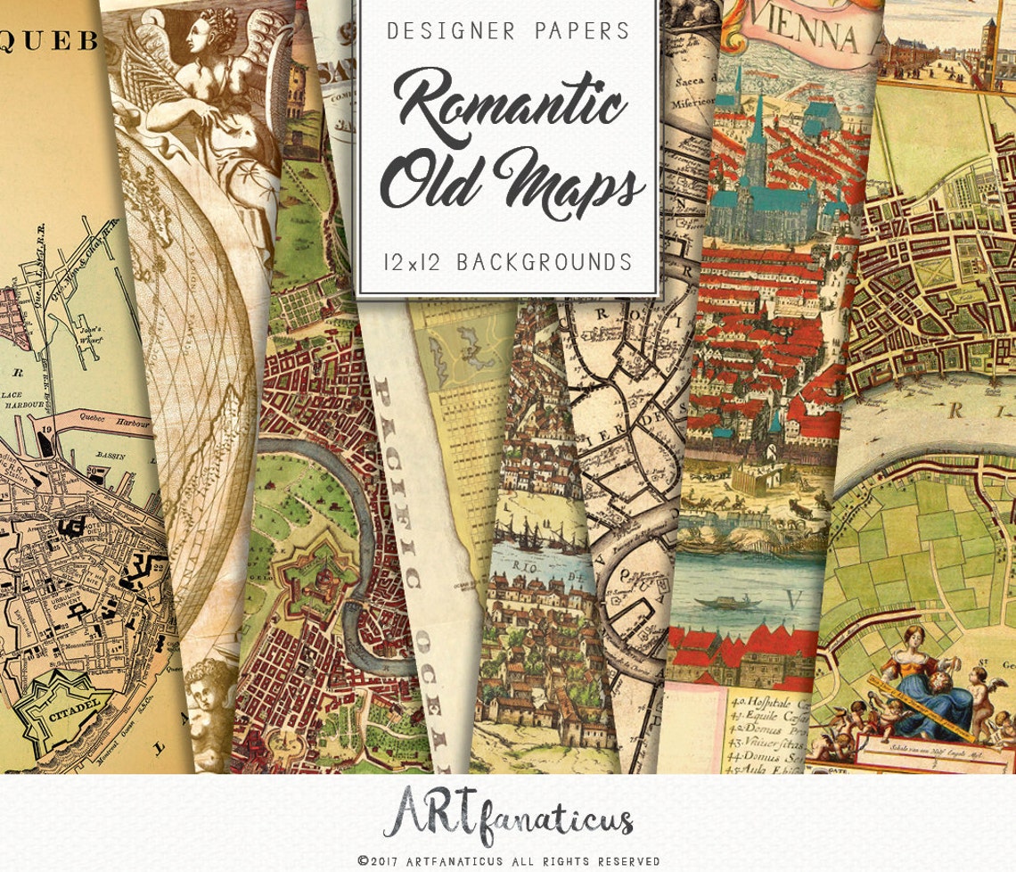 Old World Maps romantic City Maps of the World Globe, Ancient Maps for ...