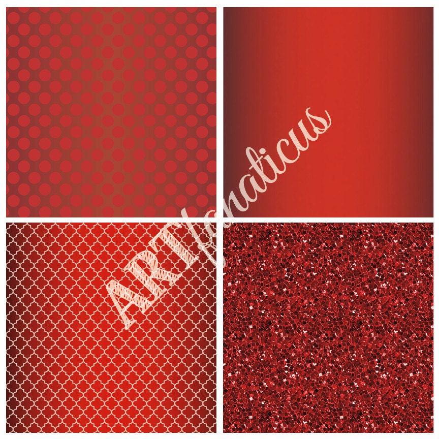 Red Digital Papers ruby RED Shine Ruby Red Papers With Red Quatrefoil ...