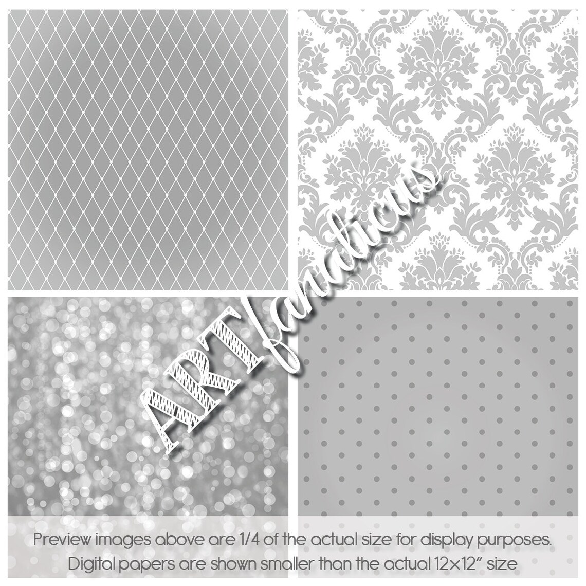 Boudoir Digital Papers "silver GRAY Boudoir" Sexy Shades of Grey ...
