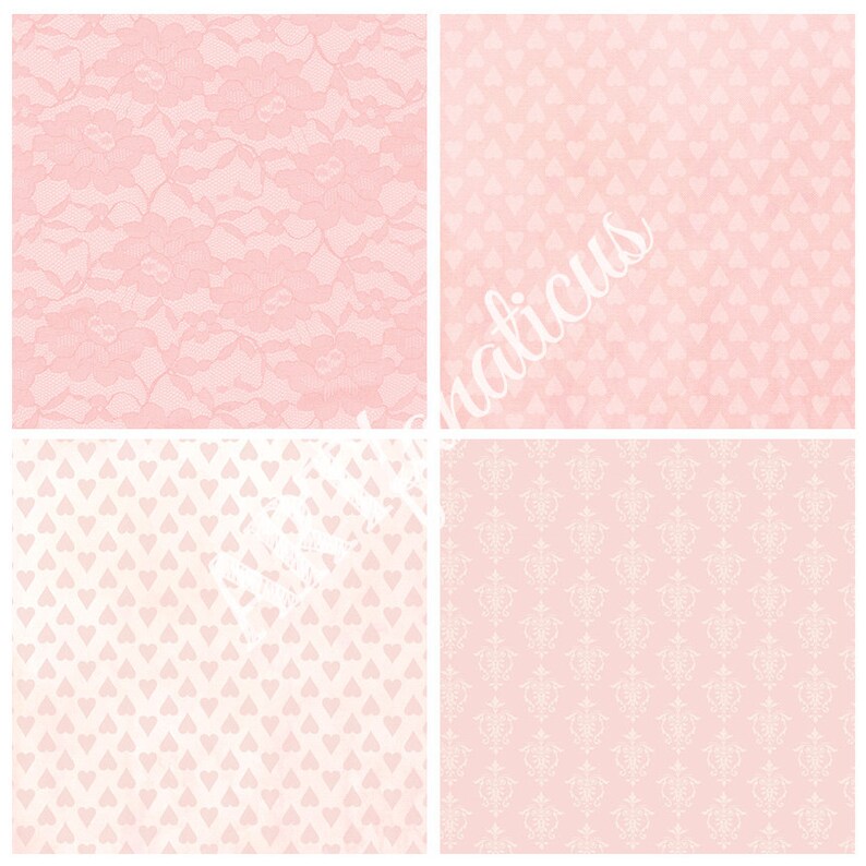 Wedding Digital Papers "pink Romance" Rustic, Pink, Blush, Ivory ...