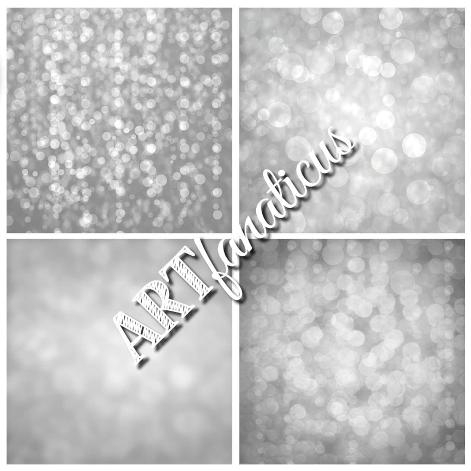 Silver Bokeh Papers "silver BOKEH & Glitter" Bokeh Overlay, Silver ...