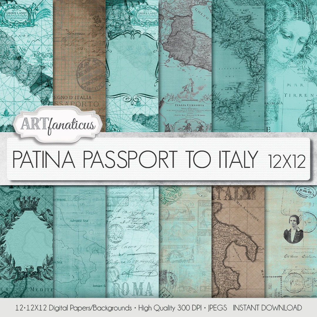 Italy Paper Maps Vintage Italy Background Italy Maps 12x12 Digital ...