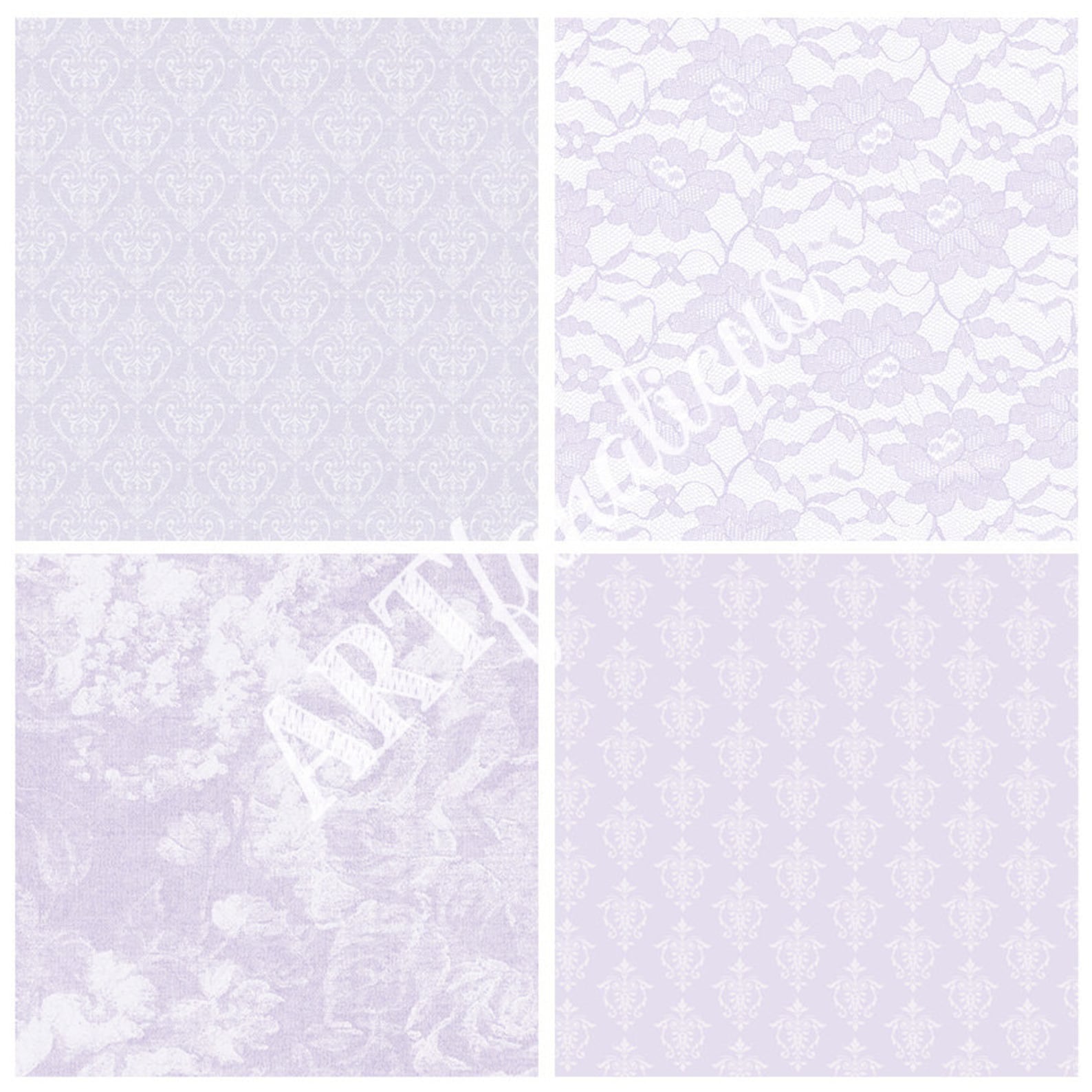 Wedding Digital Papers "lavender Romance" Lilac, Purple, Grunge, Lace ...