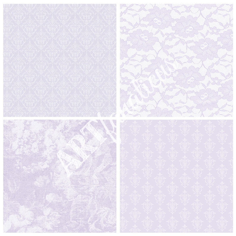 Wedding Digital Papers "lavender Romance" Lilac, Purple, Grunge, Lace ...