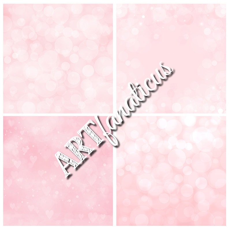 Bokeh Digital Papers "heart Bokeh" Paper, Pink Background, Bokeh, Bokeh ...