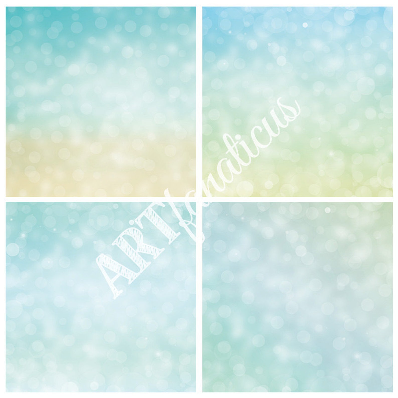 Bokeh Digital Papers " SEA & SKY Bokeh" Bokeh Overlay, Digital ...