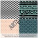 Tribal Digital Paper "aztec" Digital Paper Tribal Designs in Blue ...