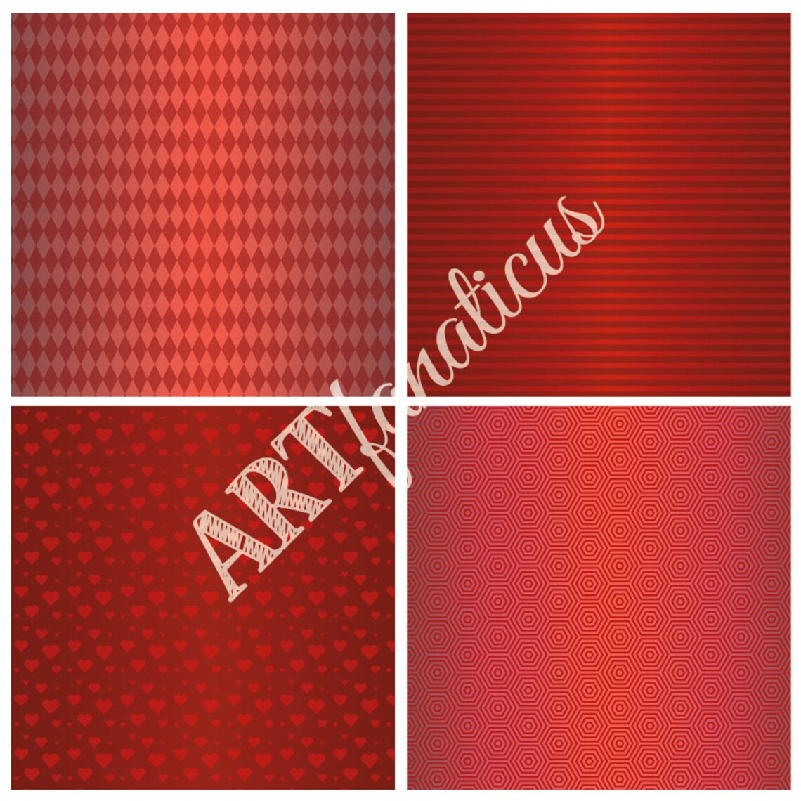 Red Digital Papers "ruby RED Shine" Ruby Red Papers With Red Quatrefoil ...