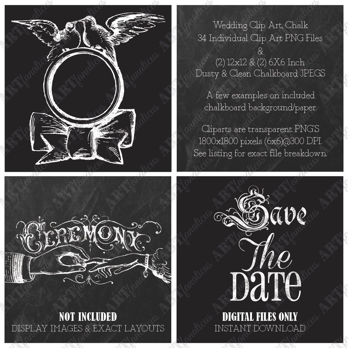Wedding Chalkboard Cliparts "wedding CHALK Clipart" Chalkboard Graphic ...