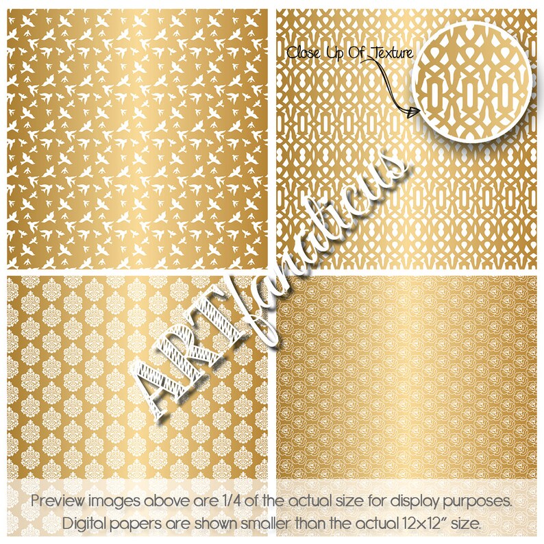 Wedding Digital Papers "wedding Gold" Gold Background, Floral, Roses ...