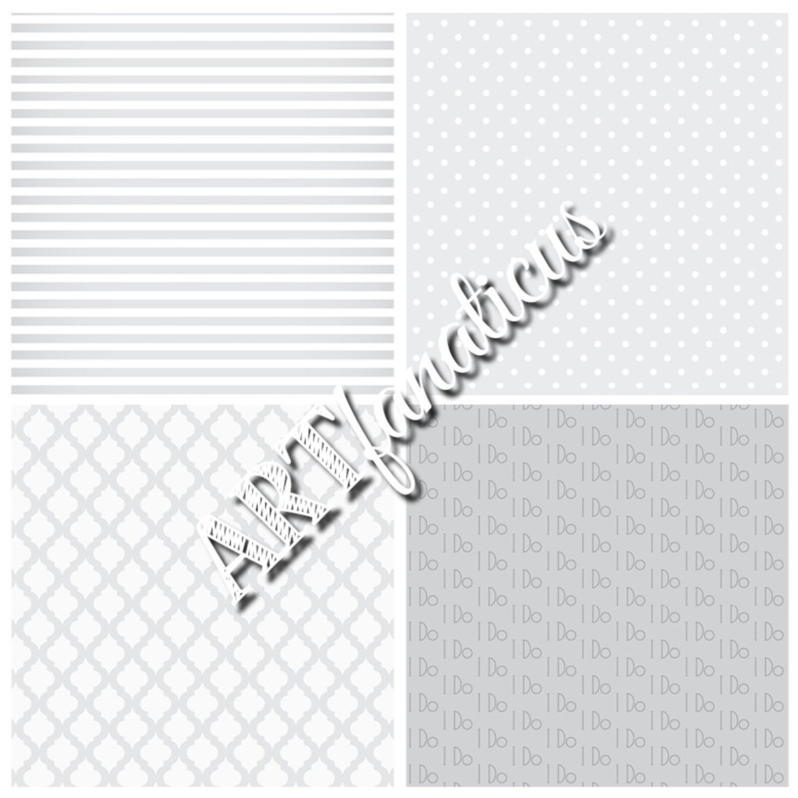 White Wedding Digital Papers "silver WHITE Wedding" 16 White Wedding ...