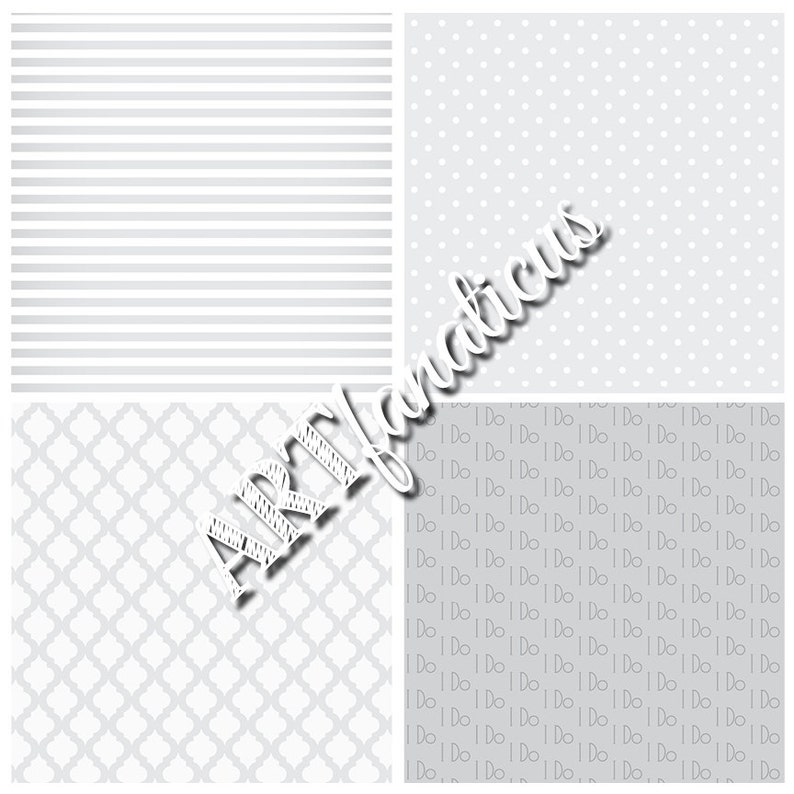 White Wedding Digital Papers "silver WHITE Wedding" 16 White Wedding ...