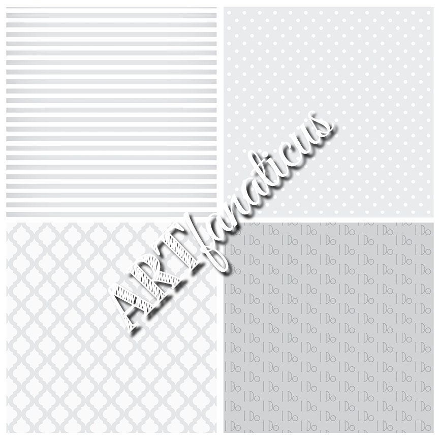 White Wedding Digital Papers "silver WHITE Wedding" 16 White Wedding ...