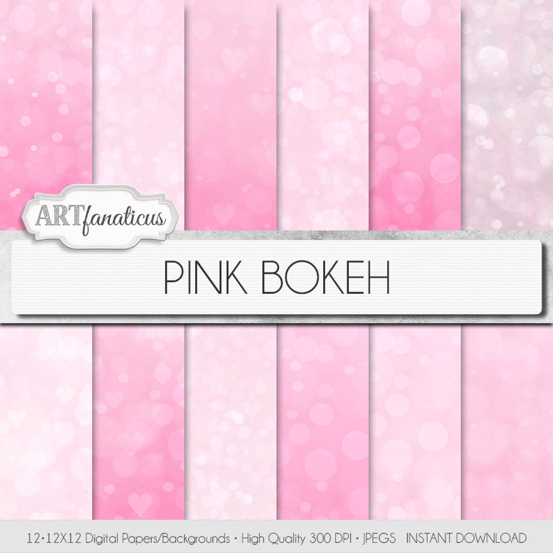 Bokeh Digital Papers "pink Bokeh" Pink Background Featuring Bokeh for ...