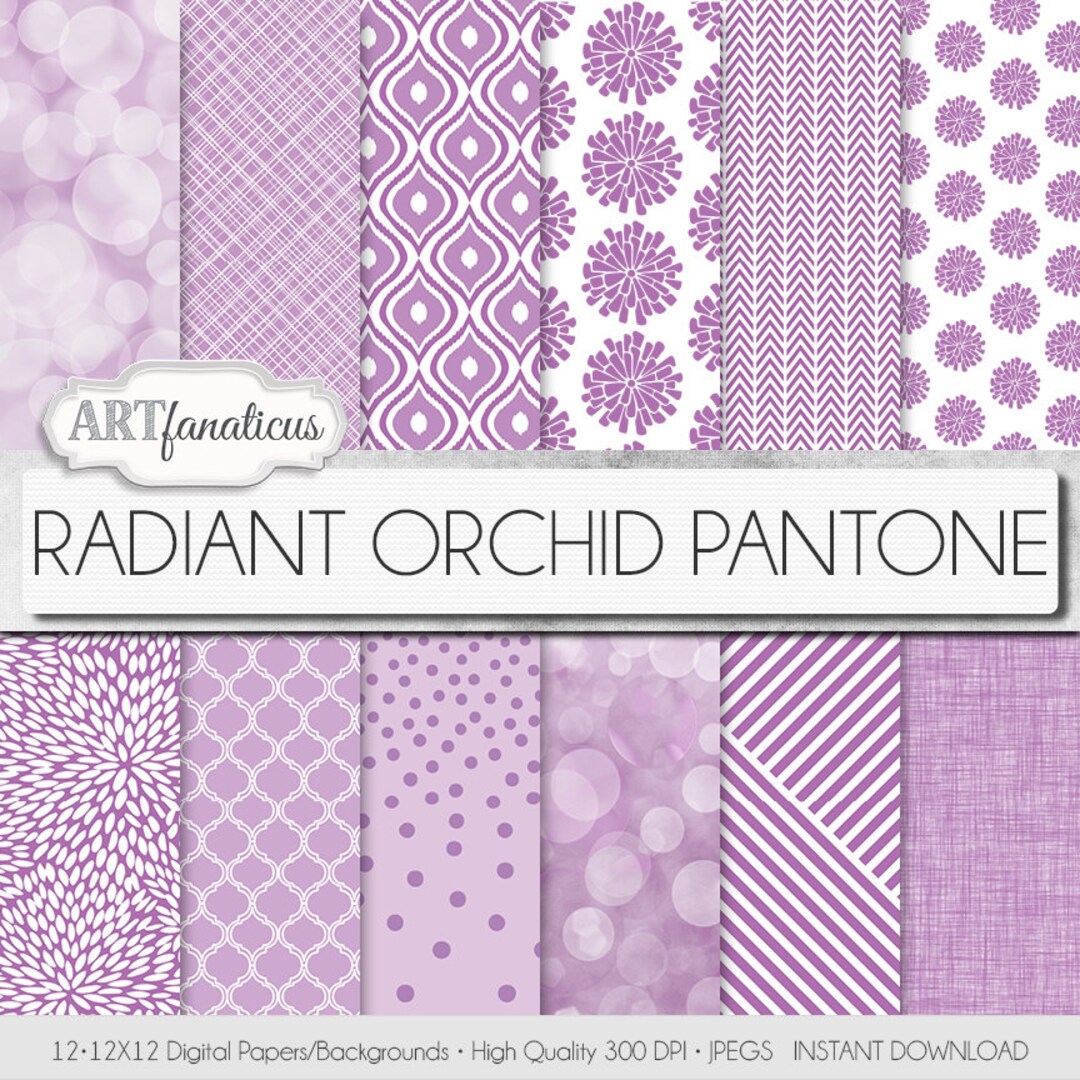 Lavender Digital Papers "radiant ORCHID Pantone" Backgrounds, Geometric ...