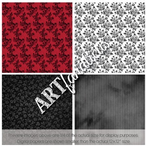 Halloween Digital Papers "vintage SKULLS & Flowers" Vintage Flowers ...