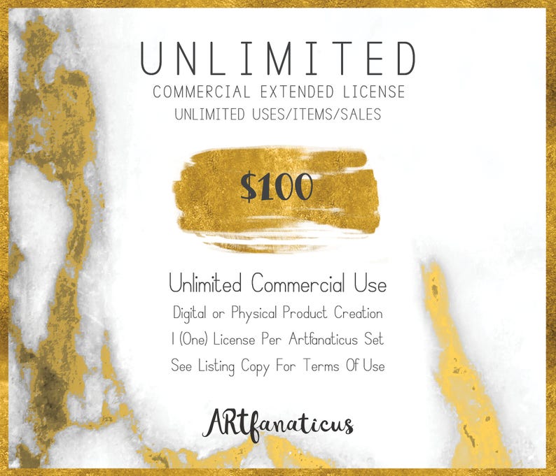 Extended Commercial License Unlimited Use - Etsy