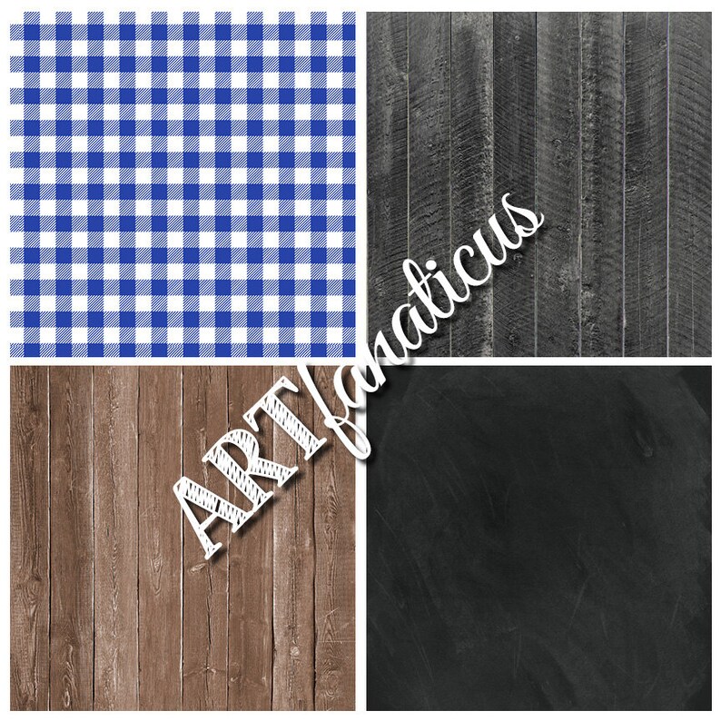 Gingham Digital Papers "picnic Gingham" Reds, Blues, Black, White ...