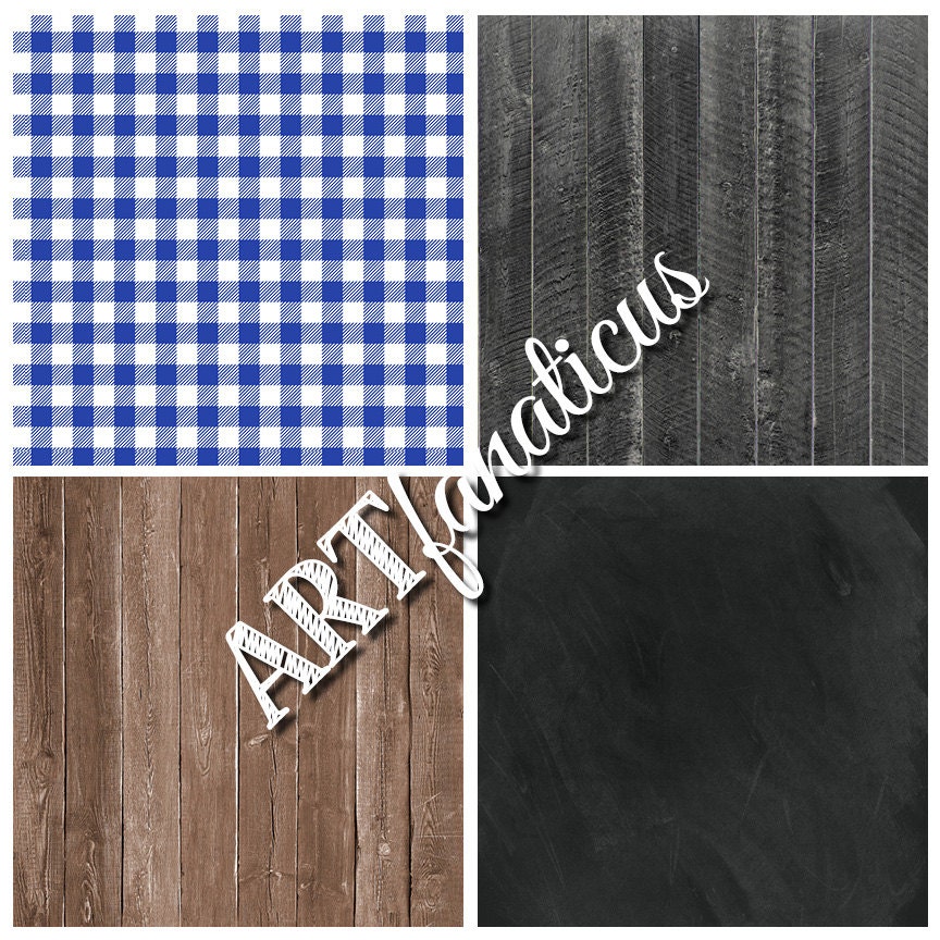 Gingham Digital Papers "picnic Gingham" Reds, Blues, Black, White ...