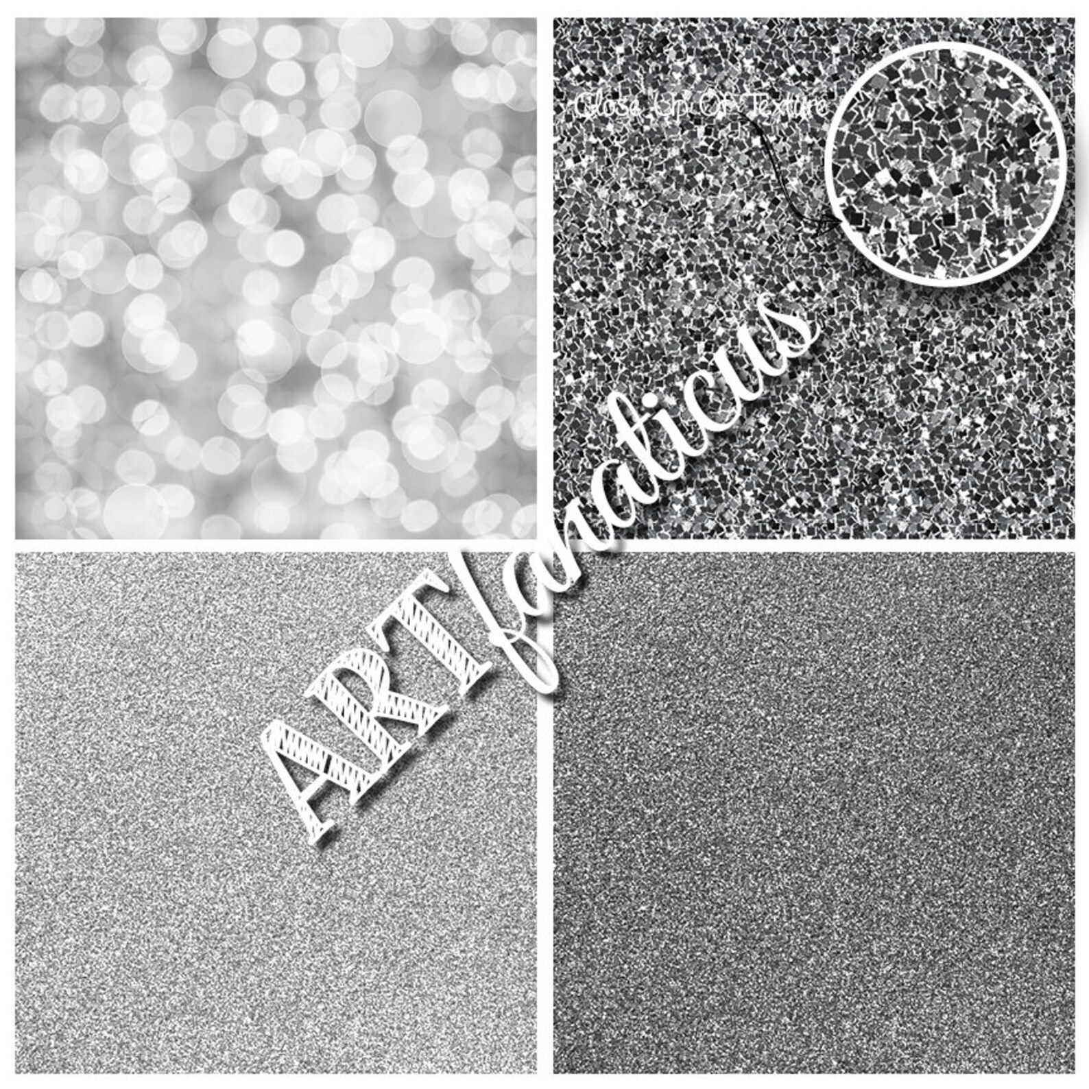 Silver Bokeh Papers "silver BOKEH & Glitter" Bokeh Overlay, Silver ...
